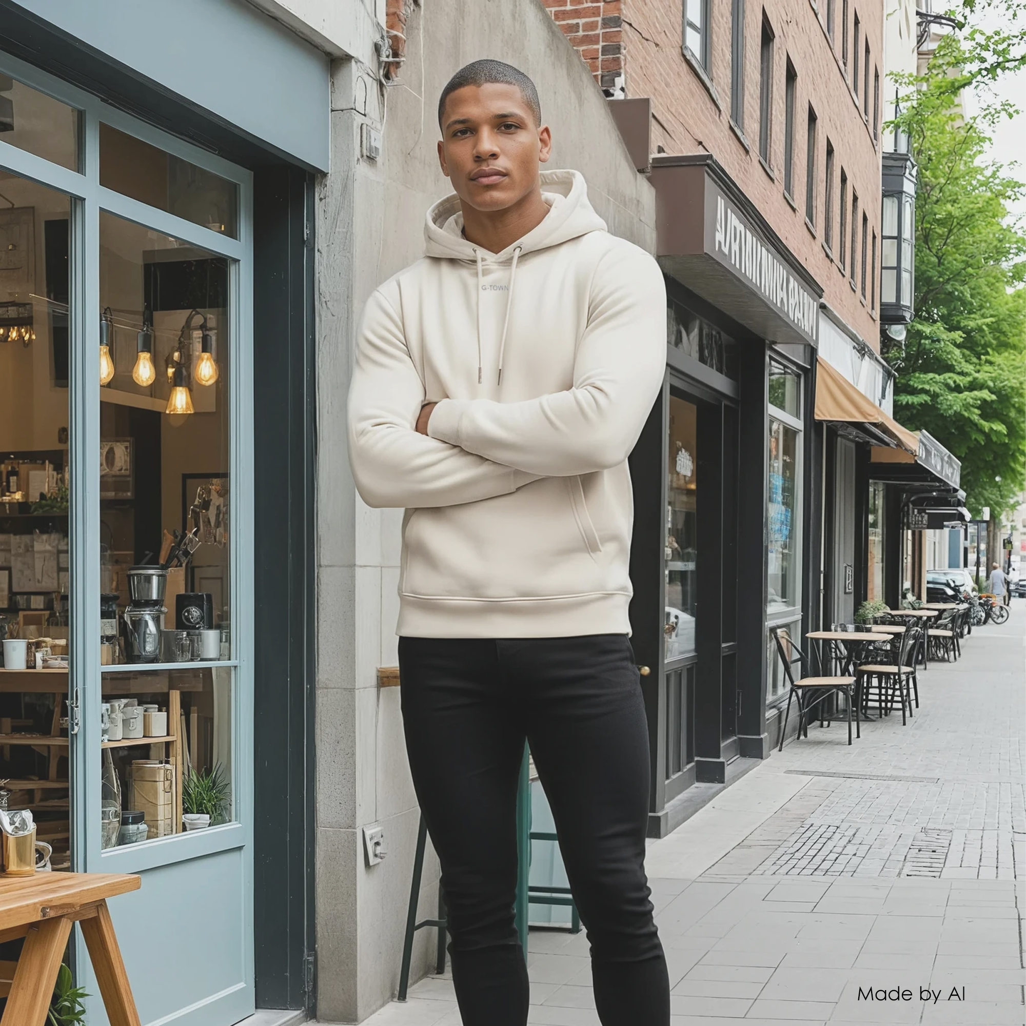 G‑TOWN Heren Hoodie Zilver Edition | Duurzaam Streetwear Statement – G-TOWN
